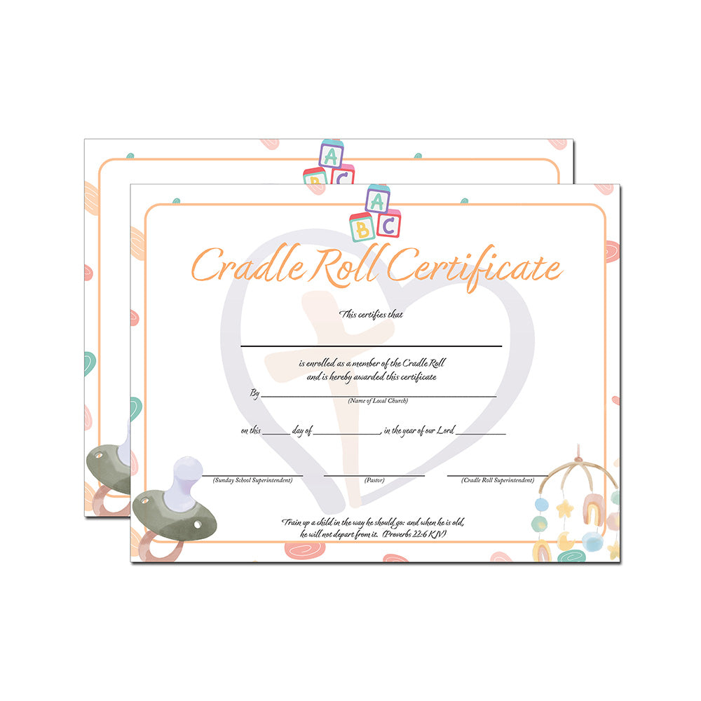 Cradle Roll Certificate – One Fold Bookstore