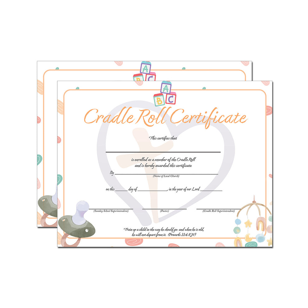 Cradle Roll Certificate – One Fold Bookstore