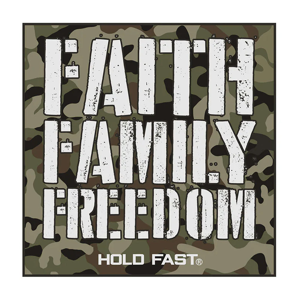 Faith Family Freedom Camo Sticker – One Fold Bookstore